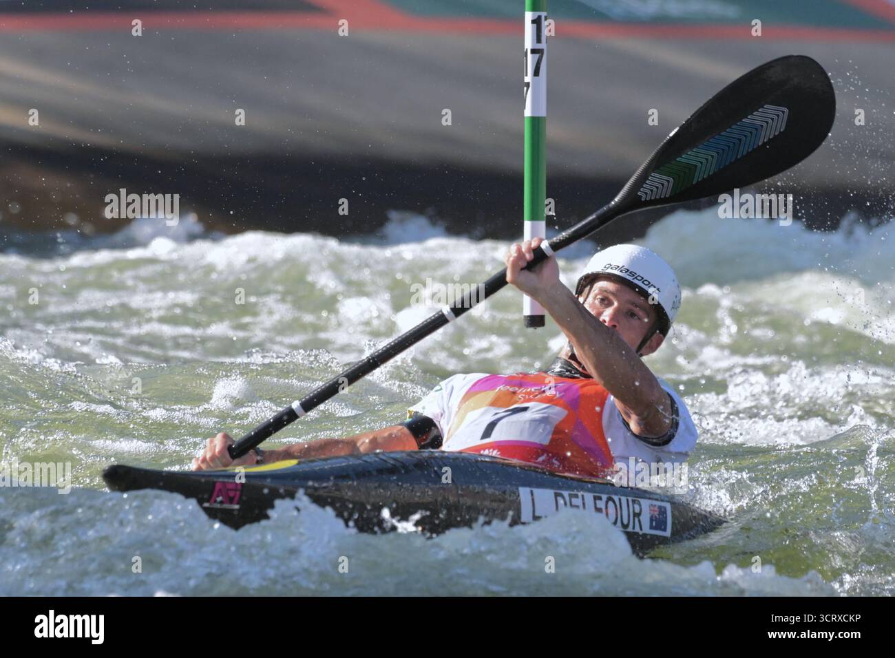 Lucien Delfour of Australia compete in the Men's Kayak Final during the ...