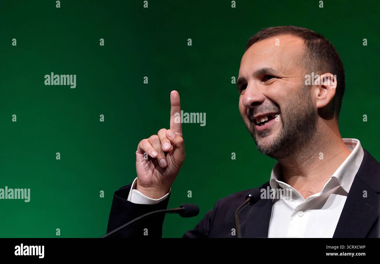 Green Party leader Zack Polanski speaking during the Green Party ...