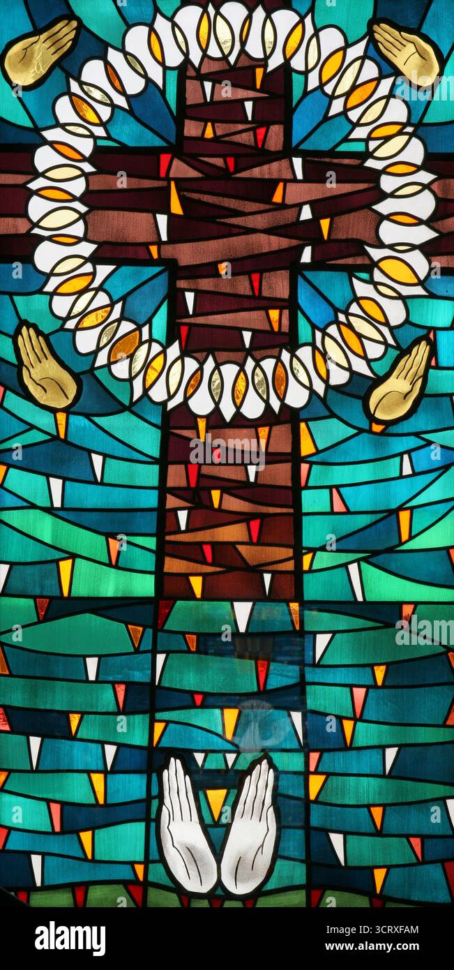 Mystery cross stained glass hi-res stock photography and images - Alamy