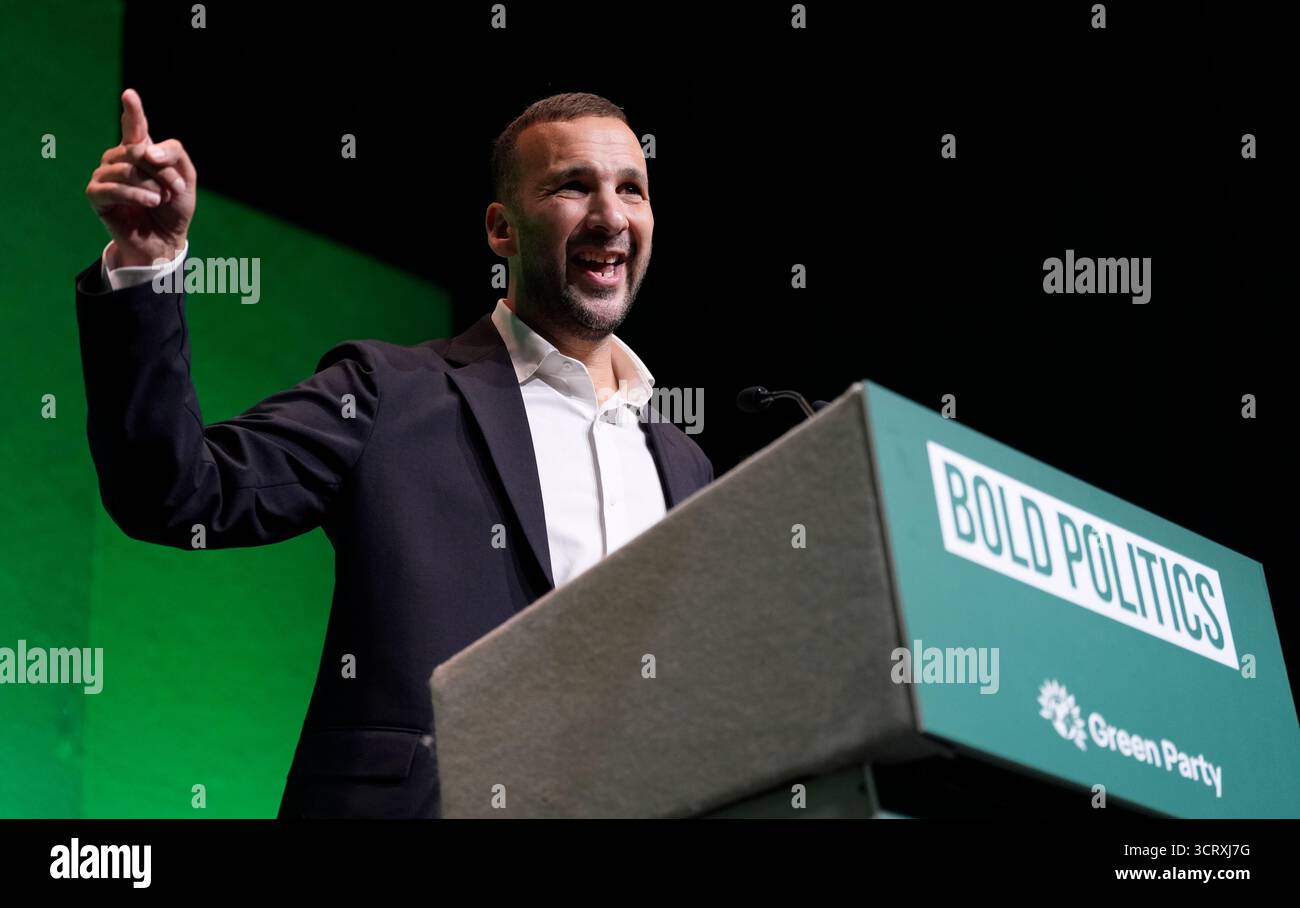 Green Party leader Zack Polanski speaking during the Green Party ...