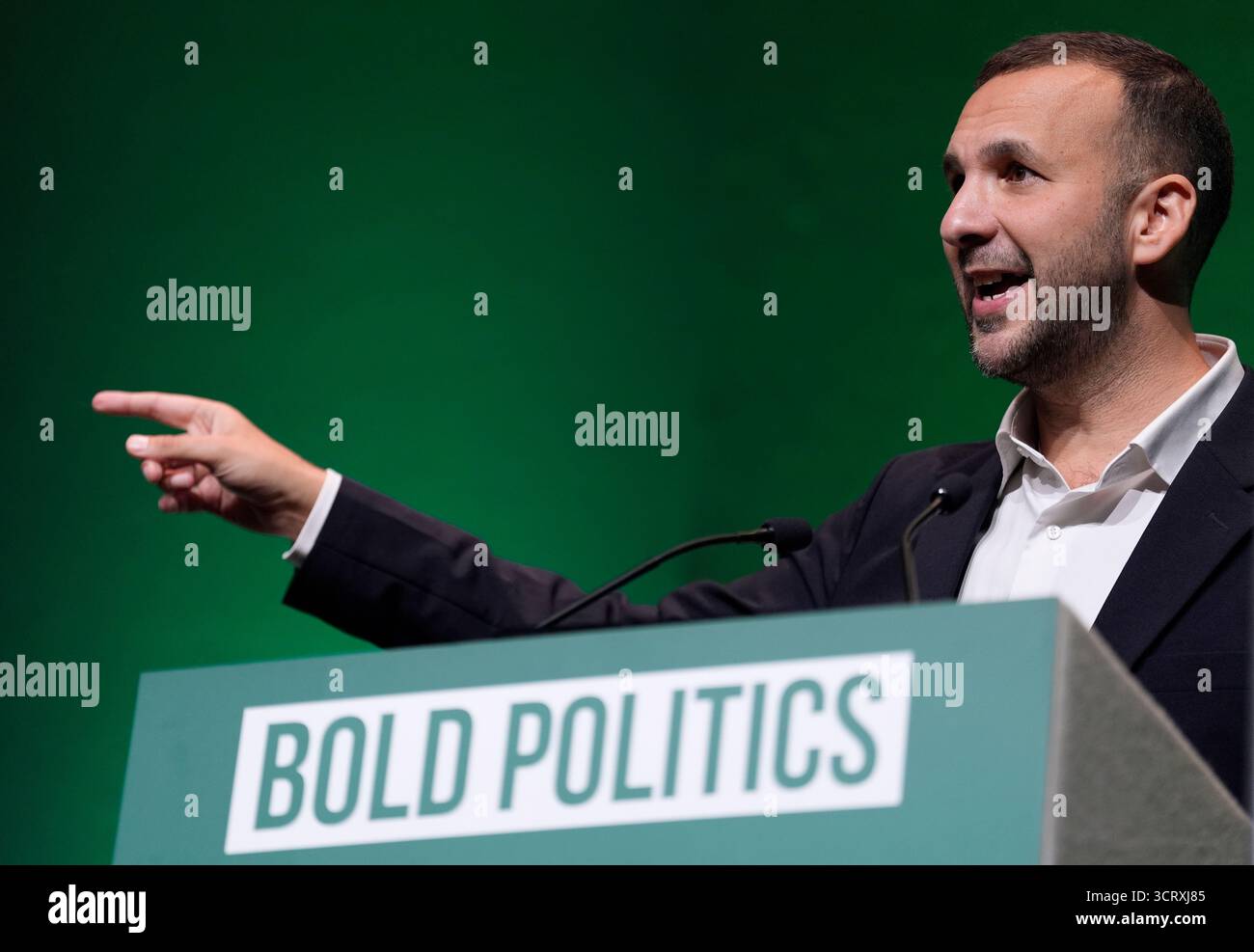 Green Party leader Zack Polanski speaking during the Green Party ...