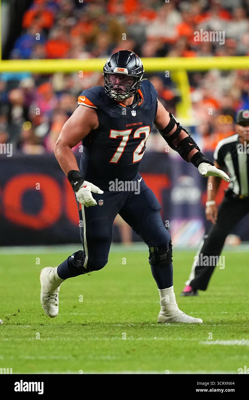 Denver Broncos offensive tackle Garett Bolles (72) blocks against the ...