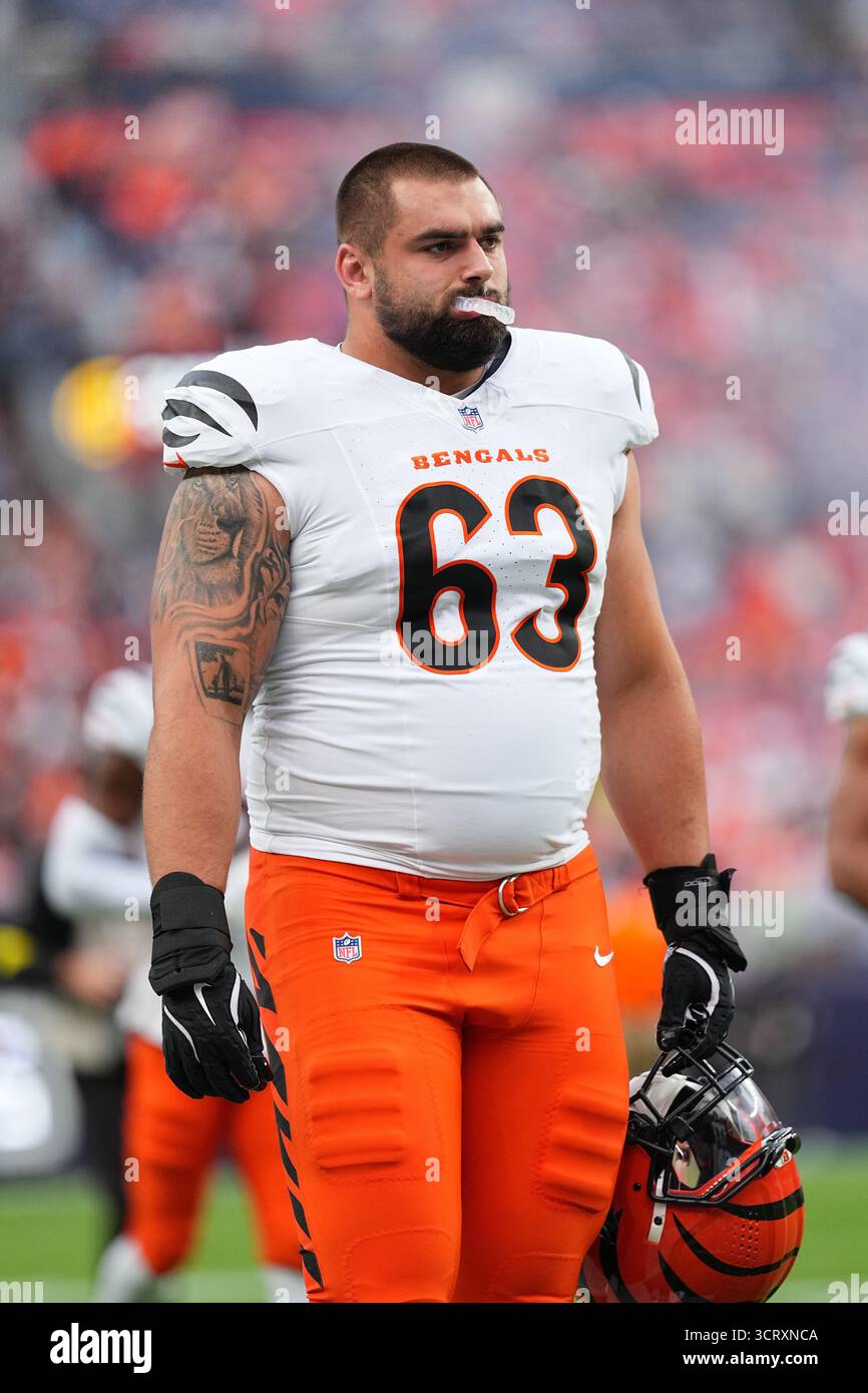 Cincinnati Bengals guard Dylan Fairchild (63) prior to the game against ...