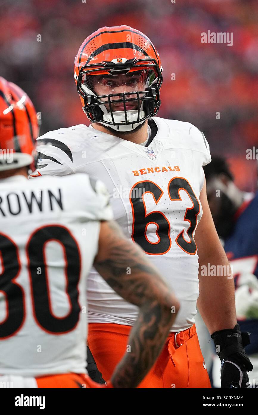 Cincinnati Bengals guard Dylan Fairchild (63) during a timeout against ...