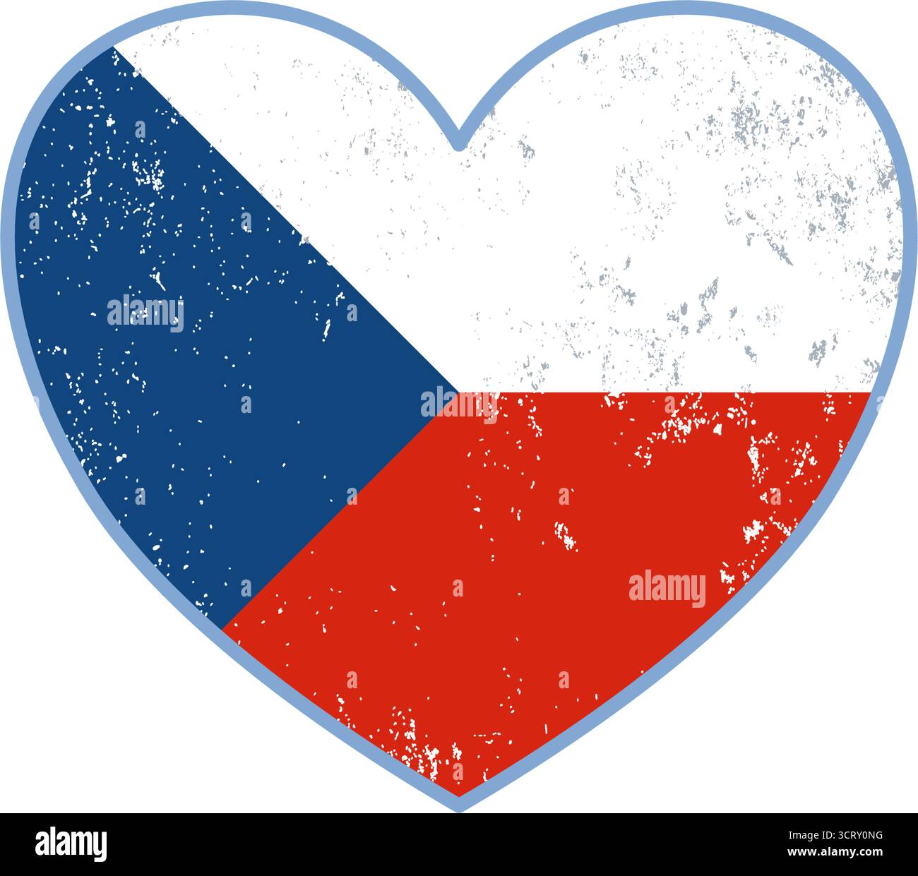 Czech republic flag in heart shape with grunge effect Stock Vector ...