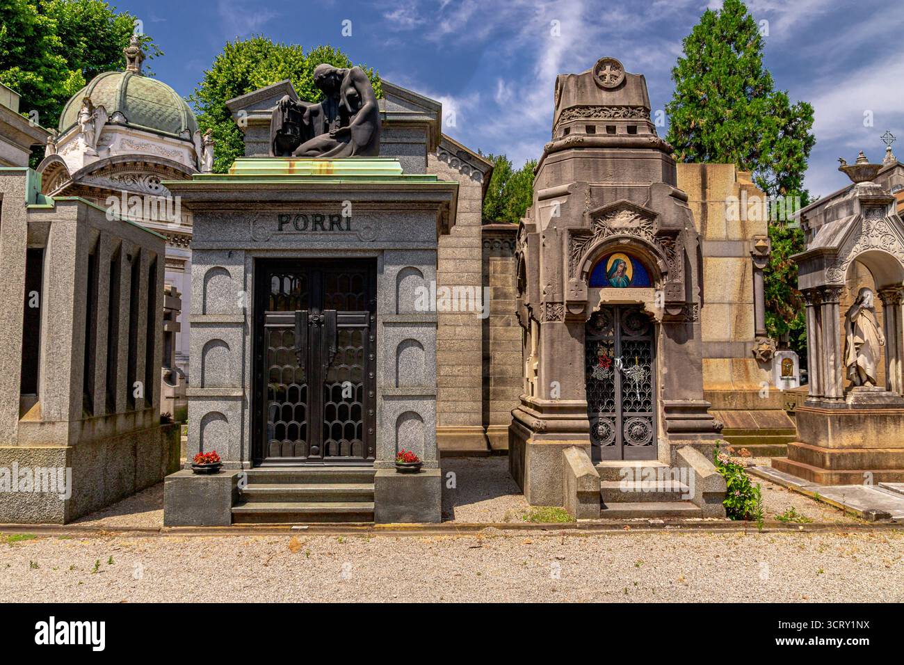 Chapels and artistic tombs and monuments in the Cimitero Monumentale di ...