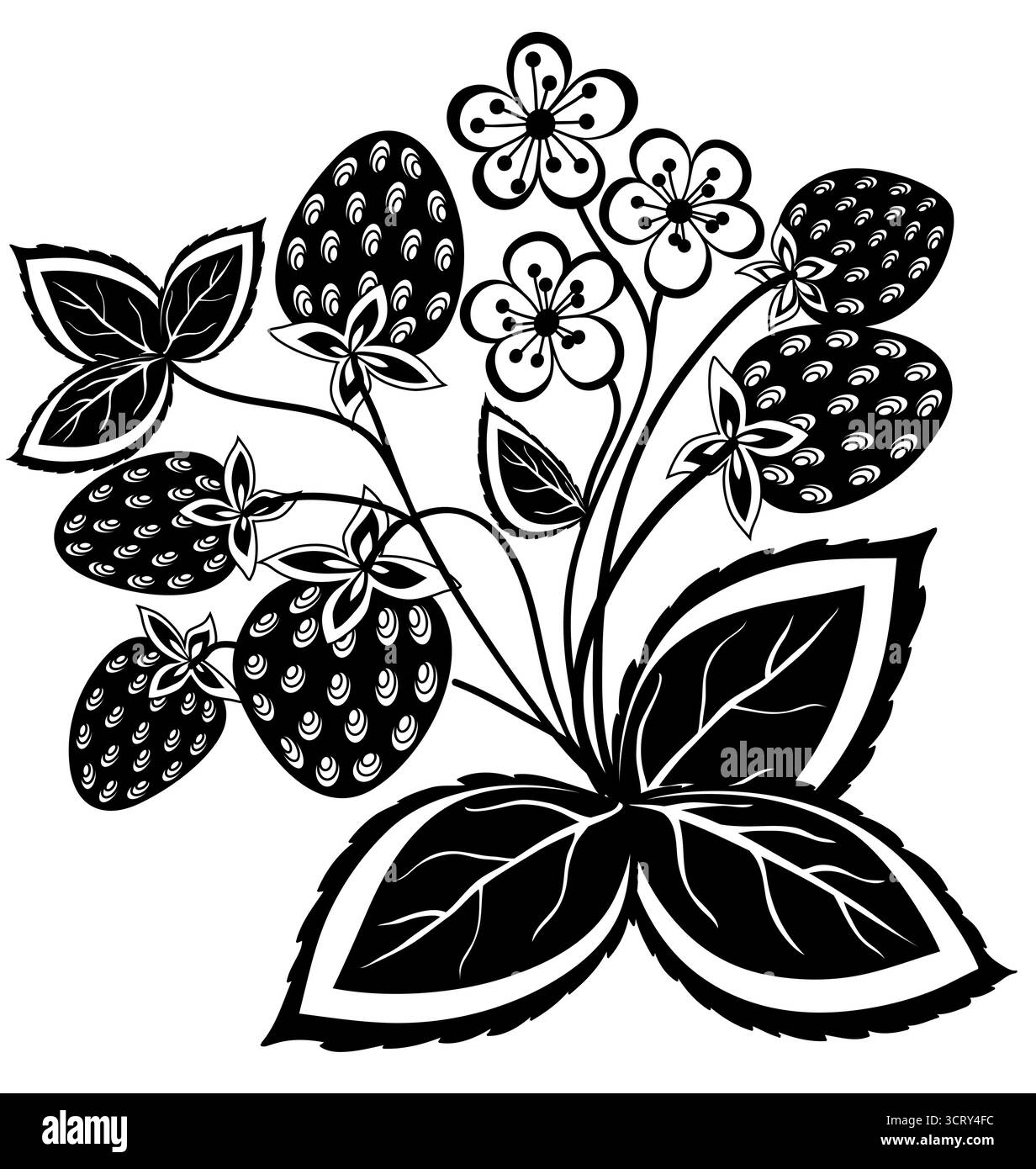 Strawberry tree illustration Black and White Stock Photos & Images - Alamy
