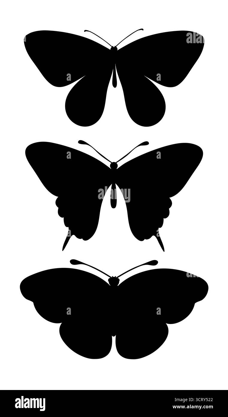 Vector illustration monarch butterflies Black and White Stock Photos ...