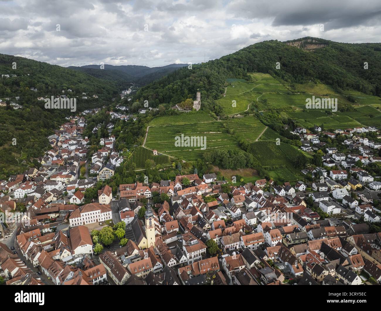 Aerial view town schriesheim castle hi-res stock photography and images ...