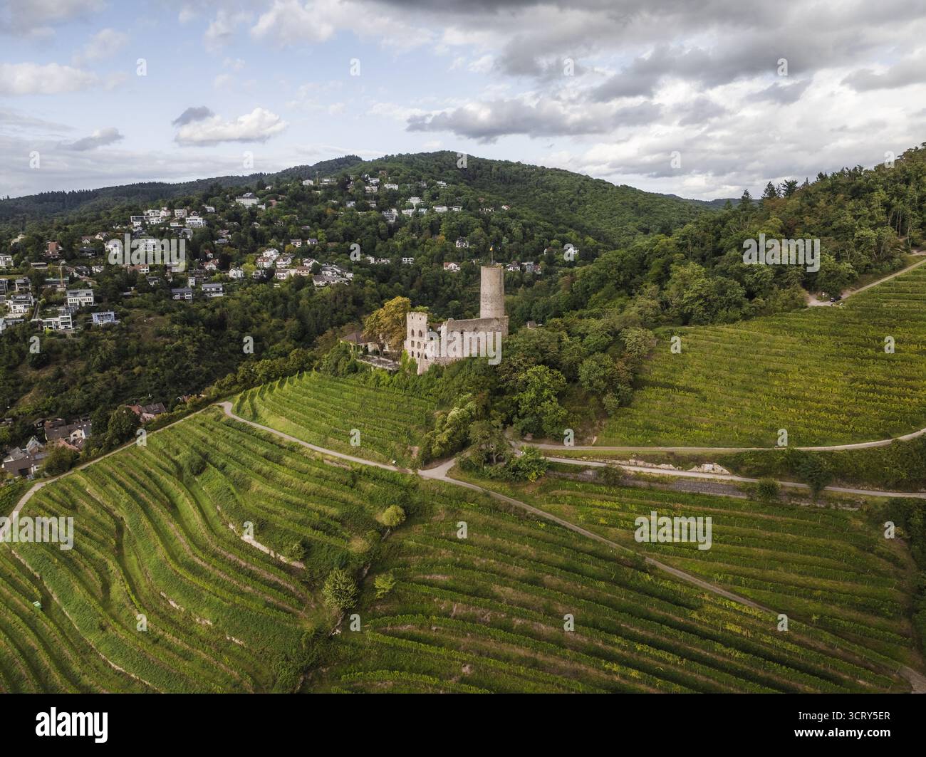 Aerial view town schriesheim castle hi-res stock photography and images ...