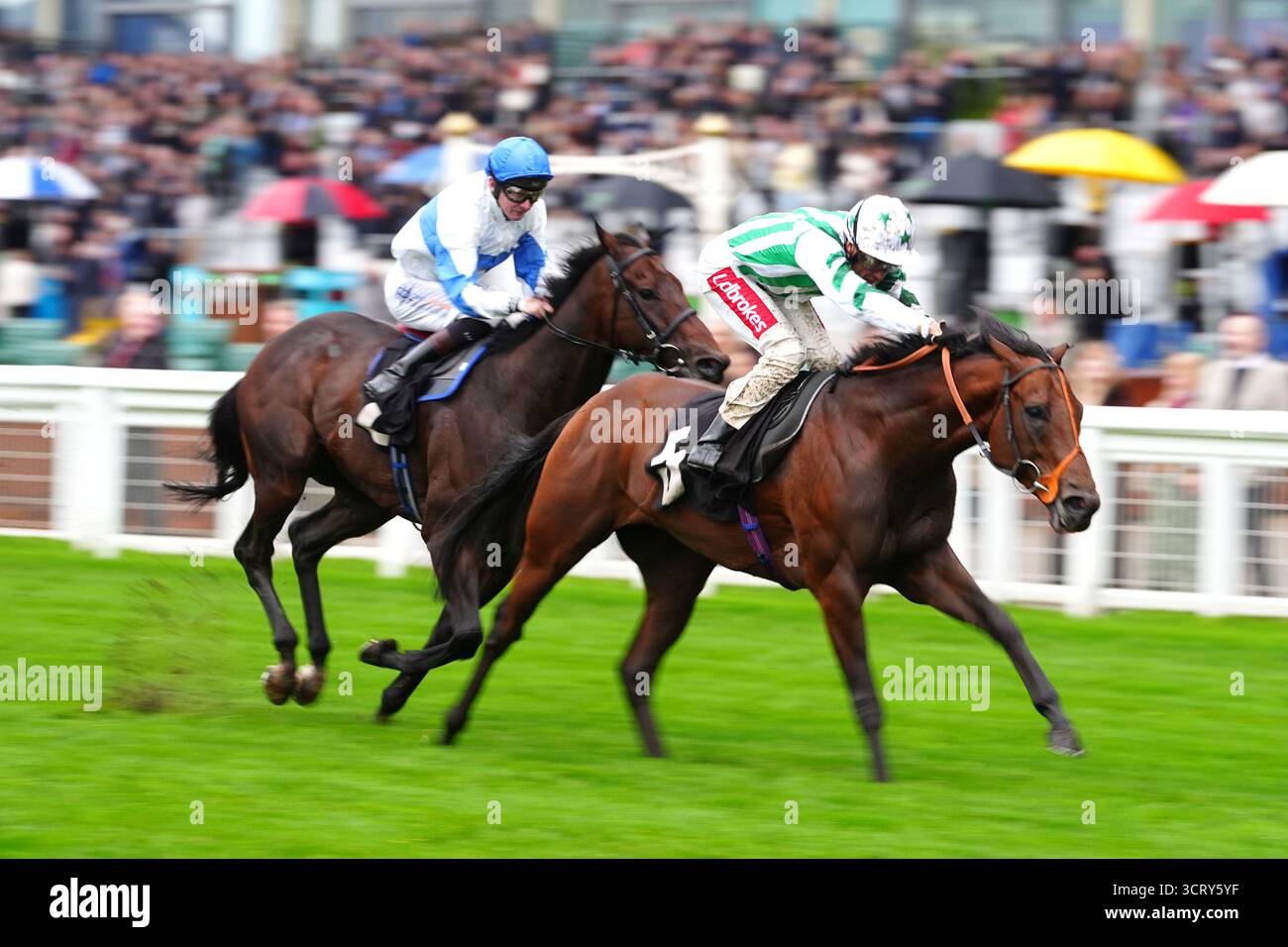 Angel Hunter ridden by Sean Levey (right) wins the Victoria Racing Club ...