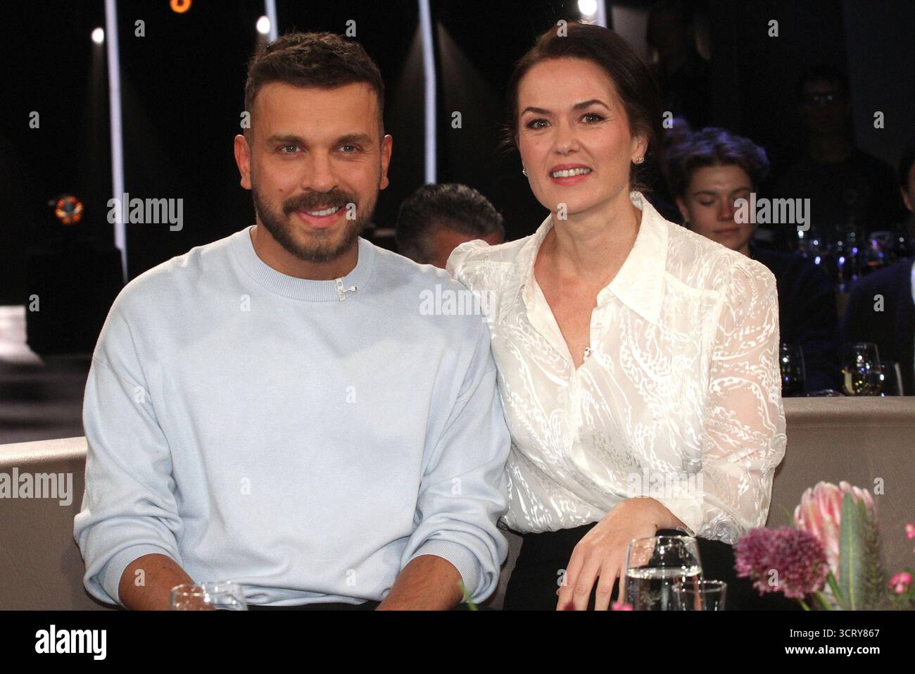 Edin Hasanovic and Melika Foroutan during the NDR Talk Show at NDR ...