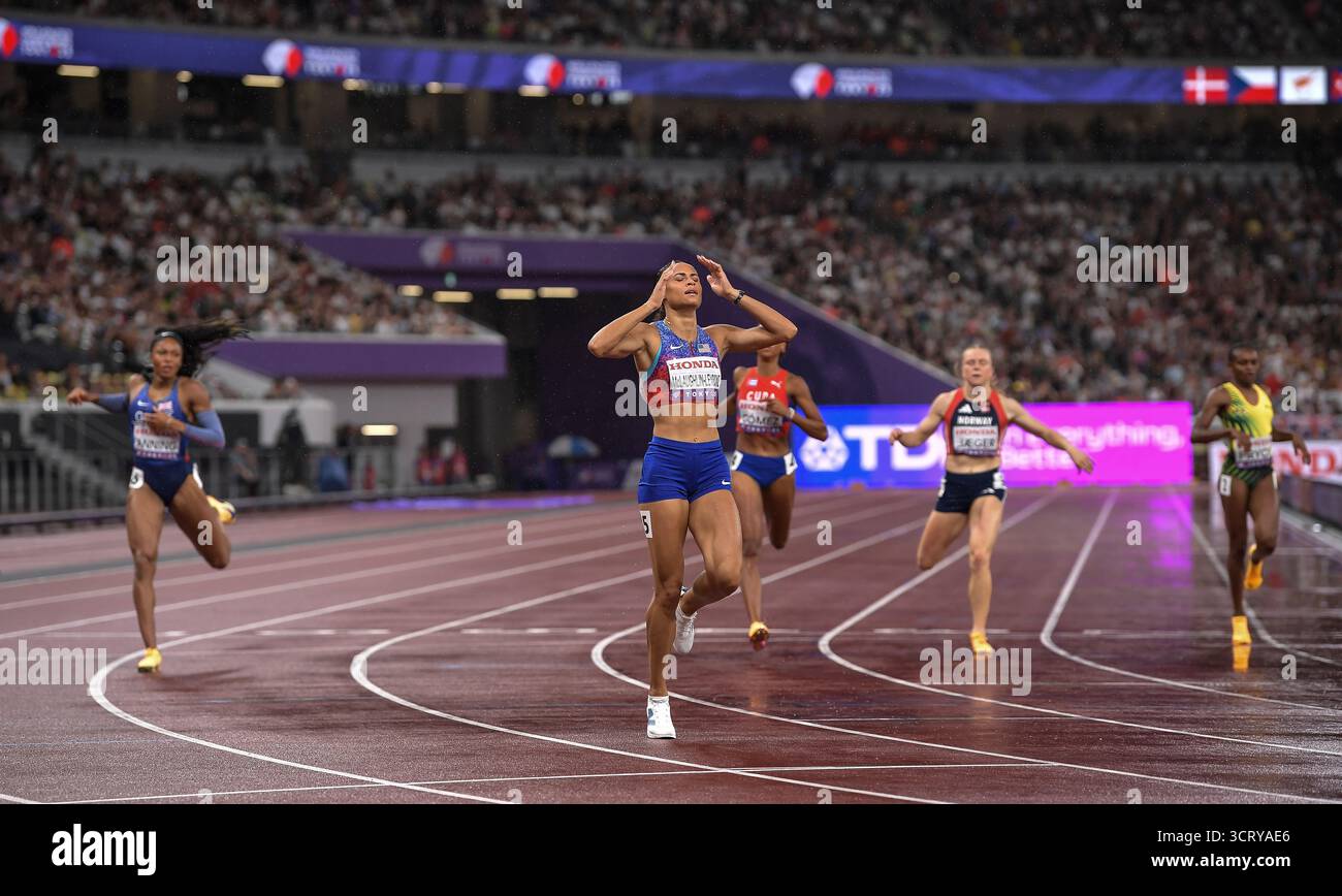 Sydney McLaughlin-Levrone wins the women’s 400m final at the World Athletics Championships Tokyo ...
