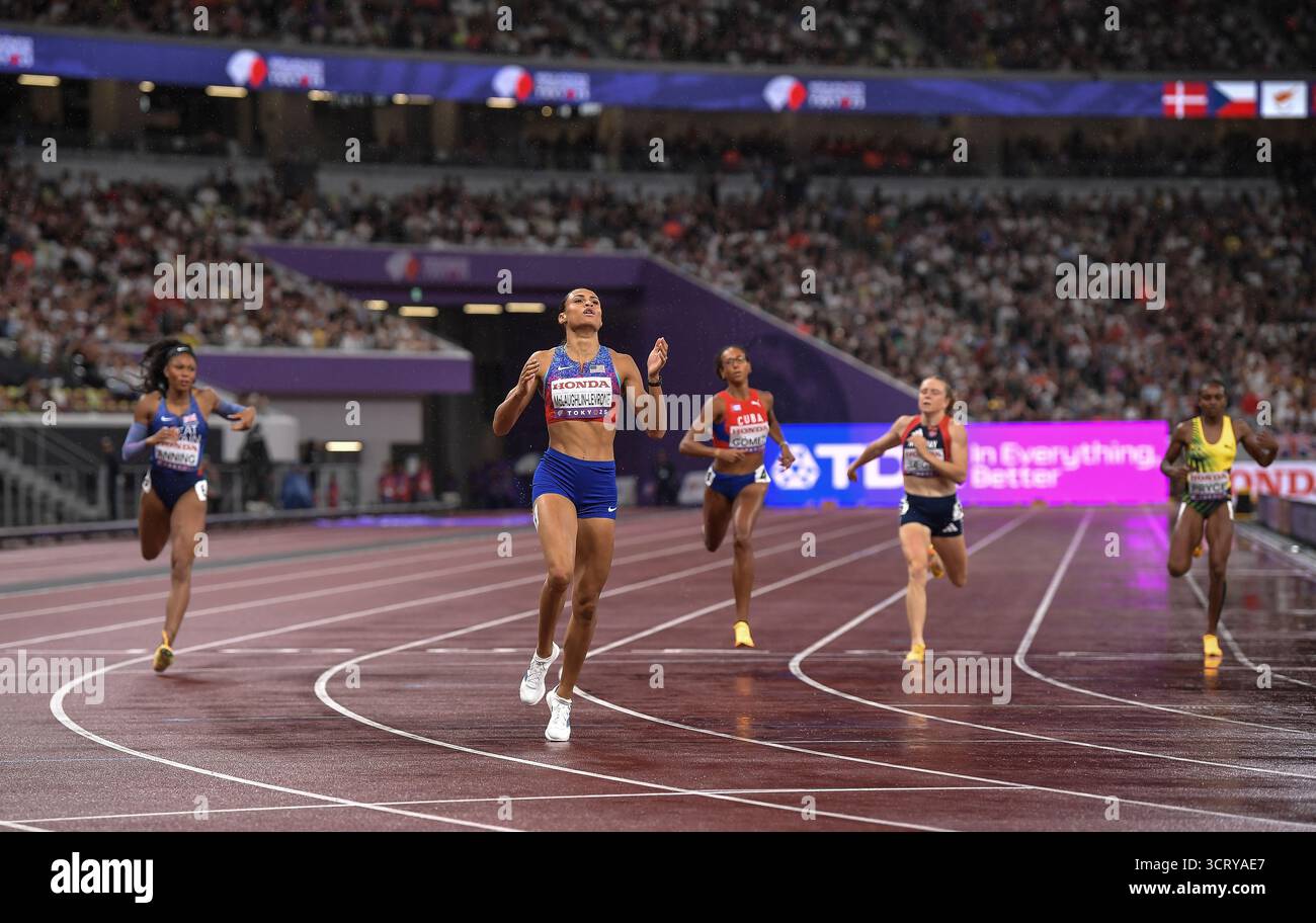 Sydney McLaughlin-Levrone wins the women’s 400m final at the World Athletics Championships Tokyo ...