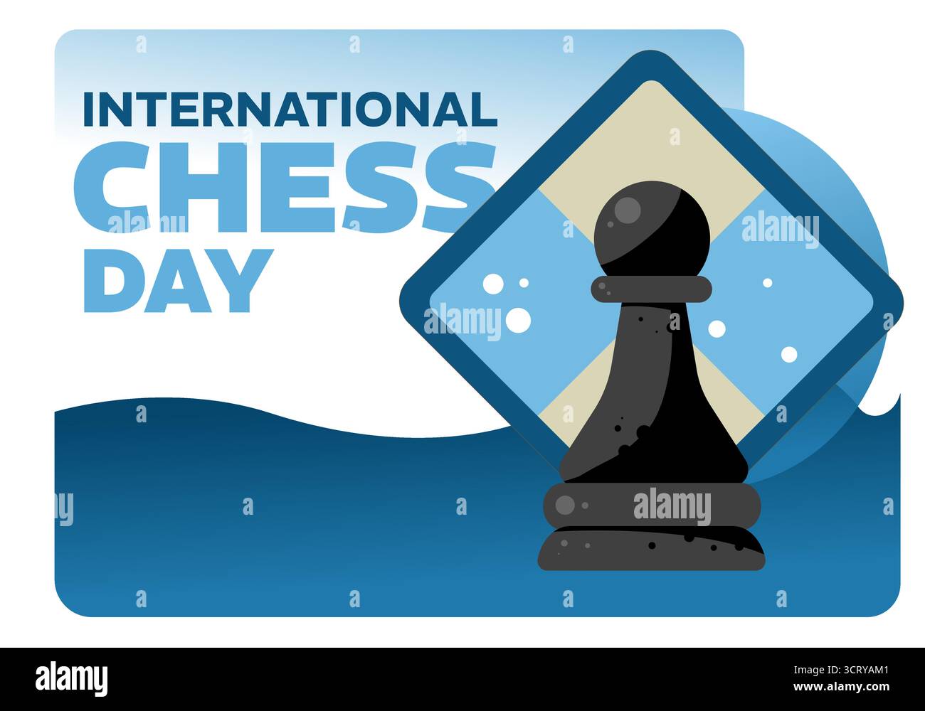 International chess day pawn piece board background Stock Vector Image ...