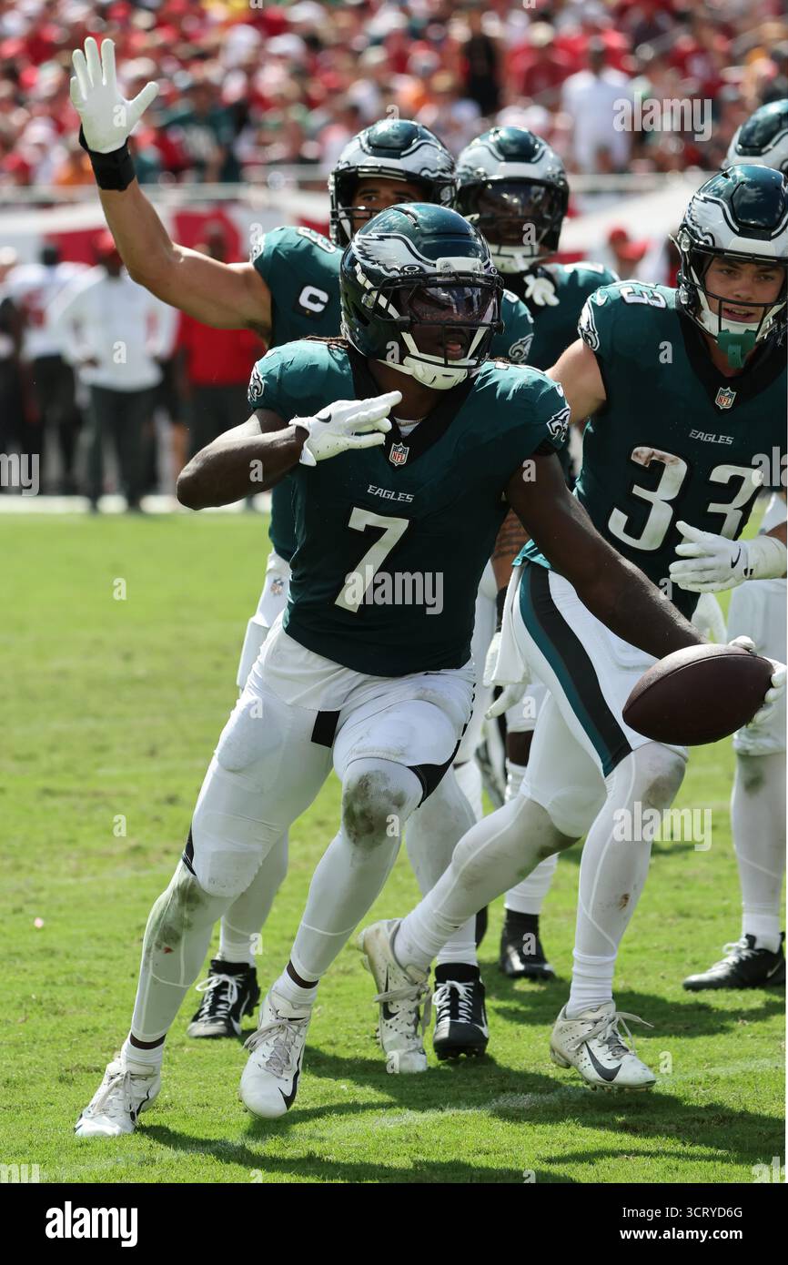Philadelphia Eagles cornerback Kelee Ringo (7) celebrates after ...