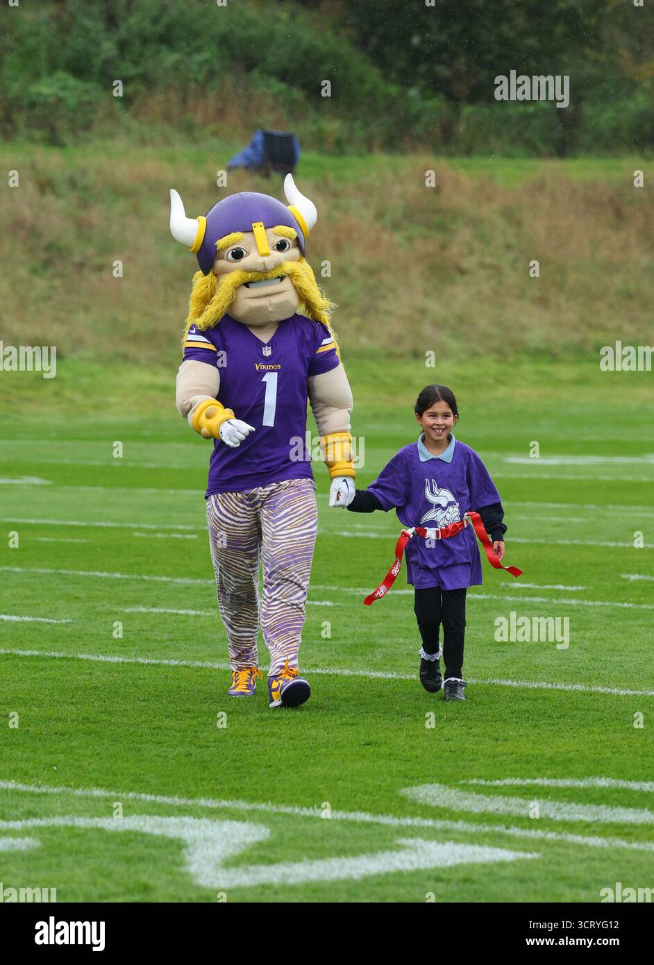 Students participate in the NFL Flag football clinic on Friday, Oct. 3 ...