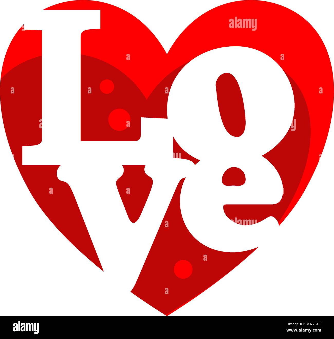 Red heart with love word cutout - vector illustration Stock Vector ...