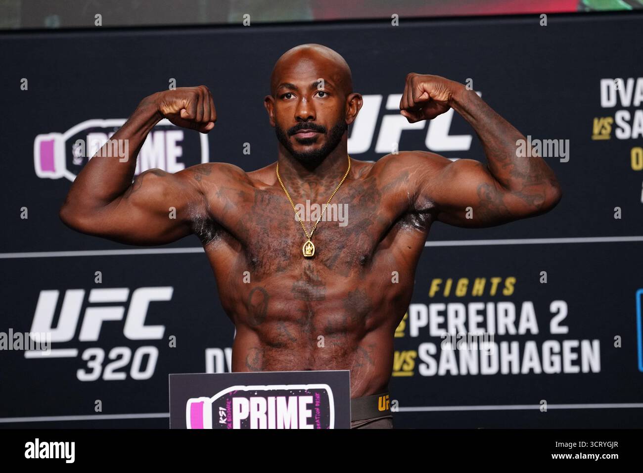 LAS VEGAS, NV - OCT 3:Khalil Rountree Jr. steps on the scale for the ...