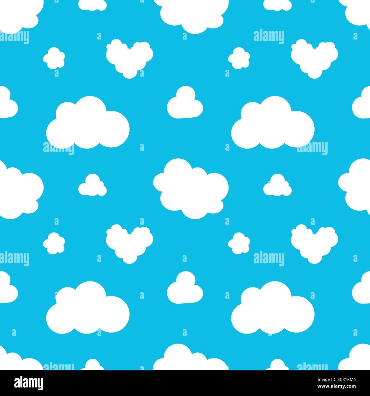 White paper clouds on blue Stock Vector Images - Alamy