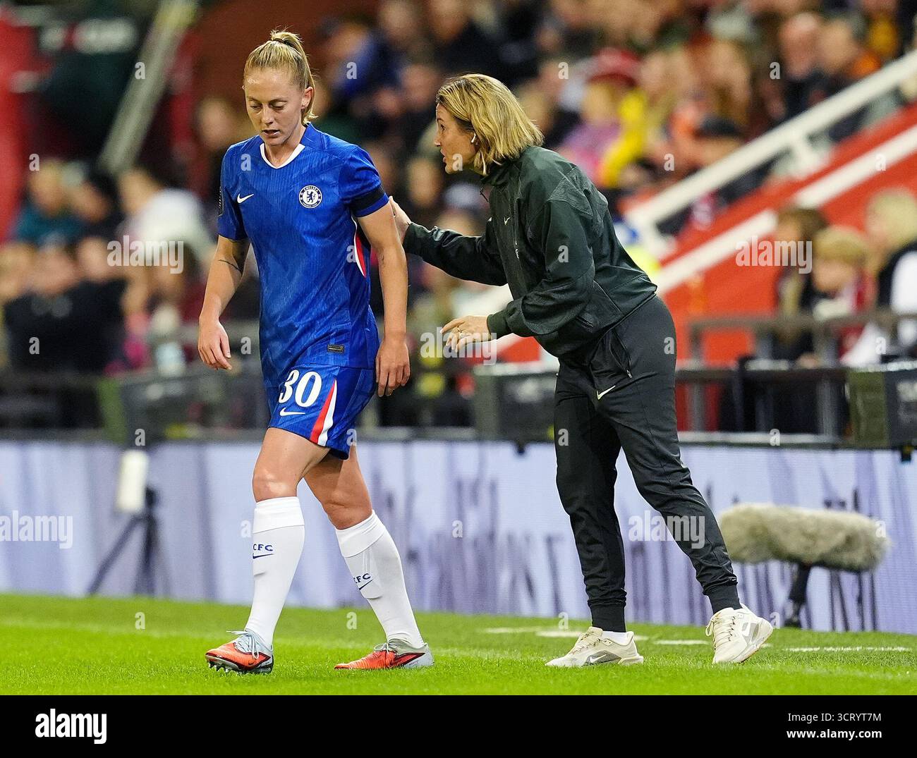 Chelsea manager Sonia Bompastor (right) gives instructions to Chelsea's ...