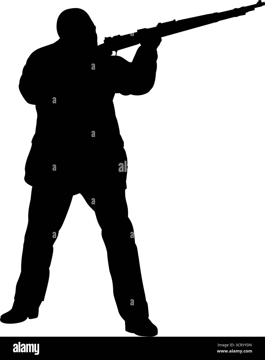 Hunter with a gun Black and White Stock Photos & Images - Alamy