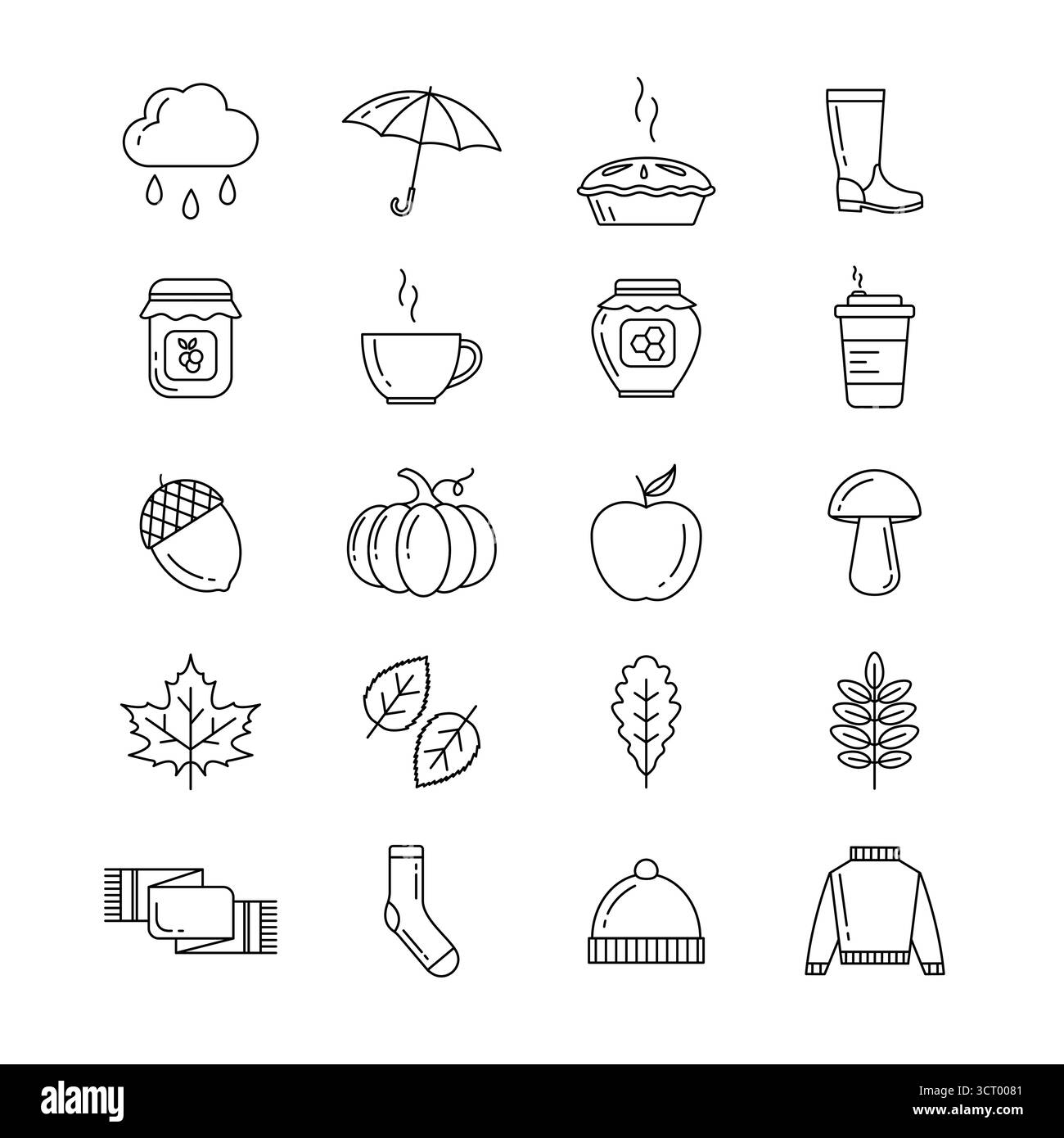 Set apple leaves illustration Black and White Stock Photos & Images - Alamy