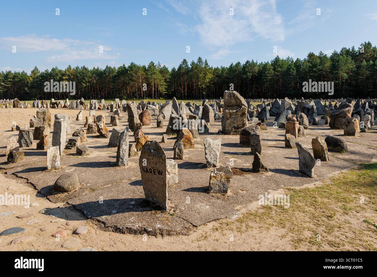 Treblinka, Poland - September 9, 2025: Stones with city names in ...