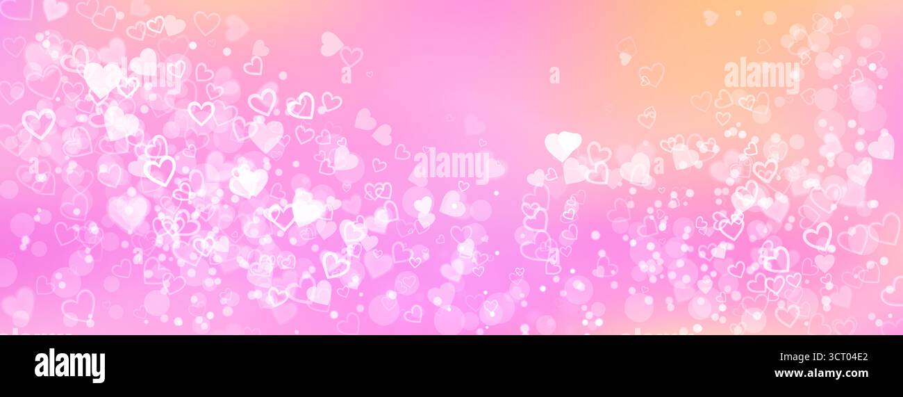 Pink heart flare background with radiant glow and sparkle for romantic ...