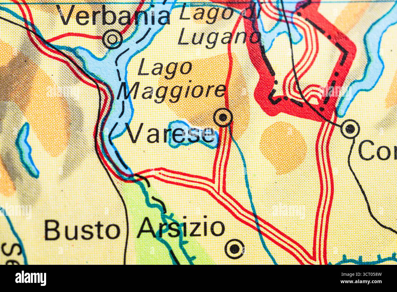 Vintage map closeup showing hi-res stock photography and images - Alamy