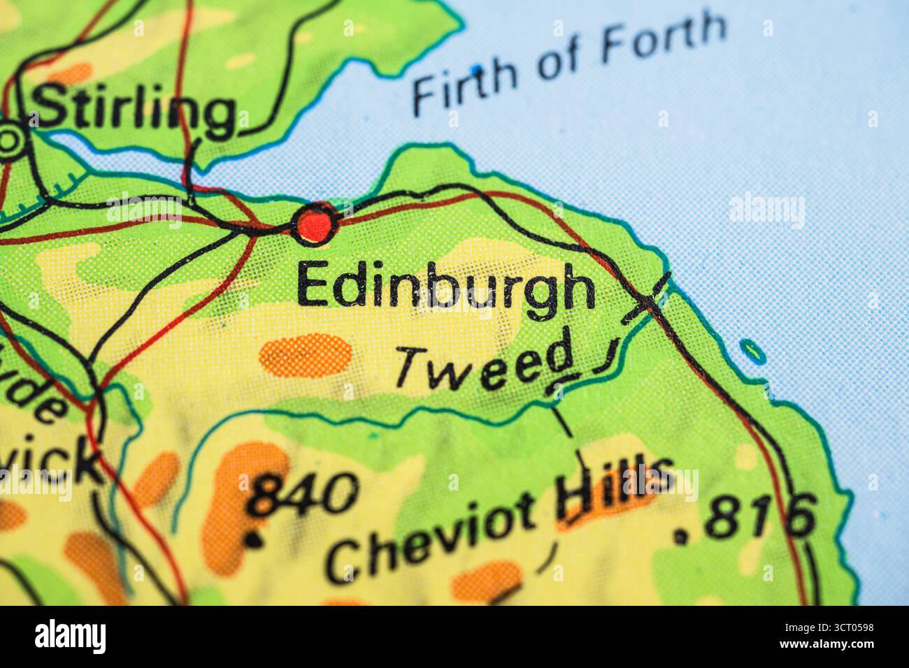 Edinburgh map detailed map hi-res stock photography and images - Alamy
