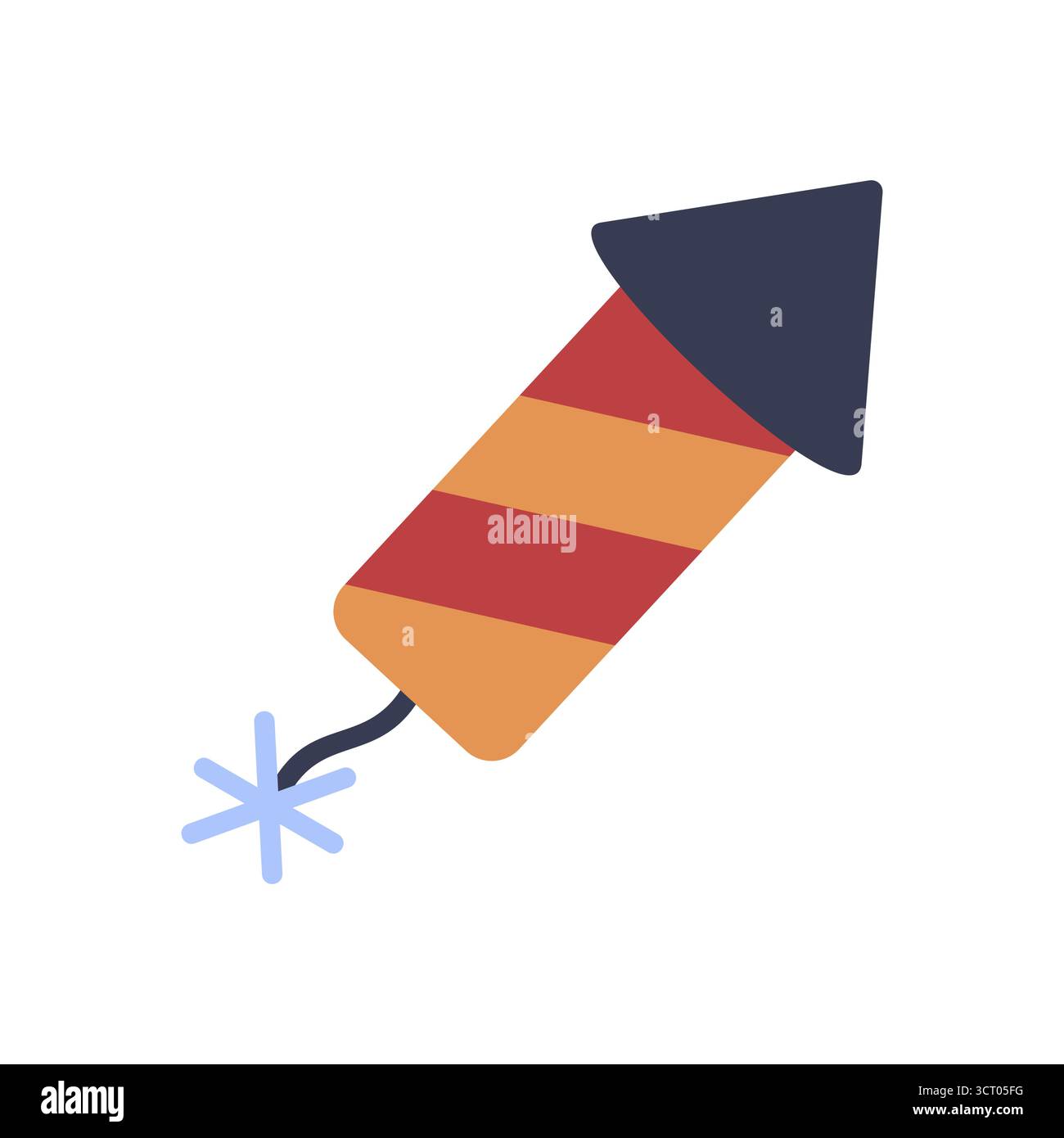 A dynamic icon of a festive firework rocket with a lit fuse, ready to ...