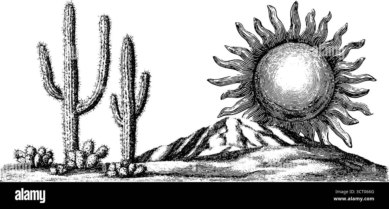 Landscape flora engraving Stock Vector Images - Alamy