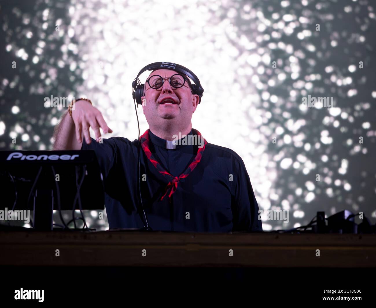 Zaragoza, Spain. 03th october, 2025.Father Guilherme, priest and DJ ...