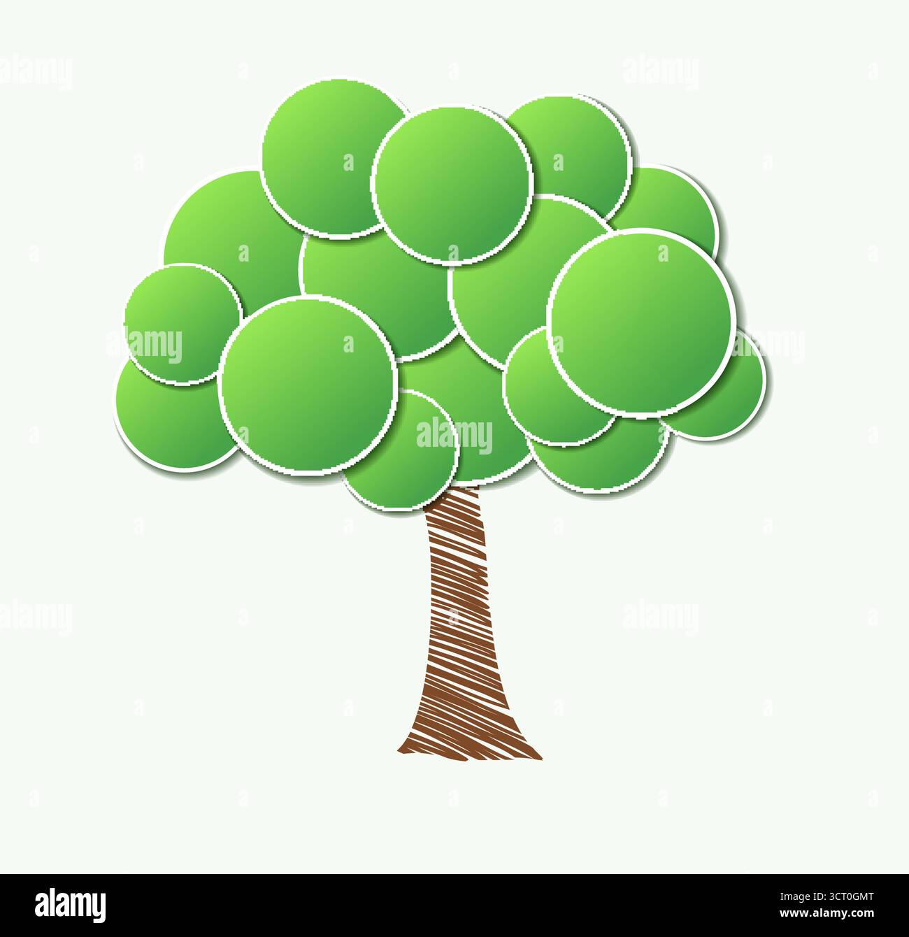Paper tree silhouette white Stock Vector Images - Alamy
