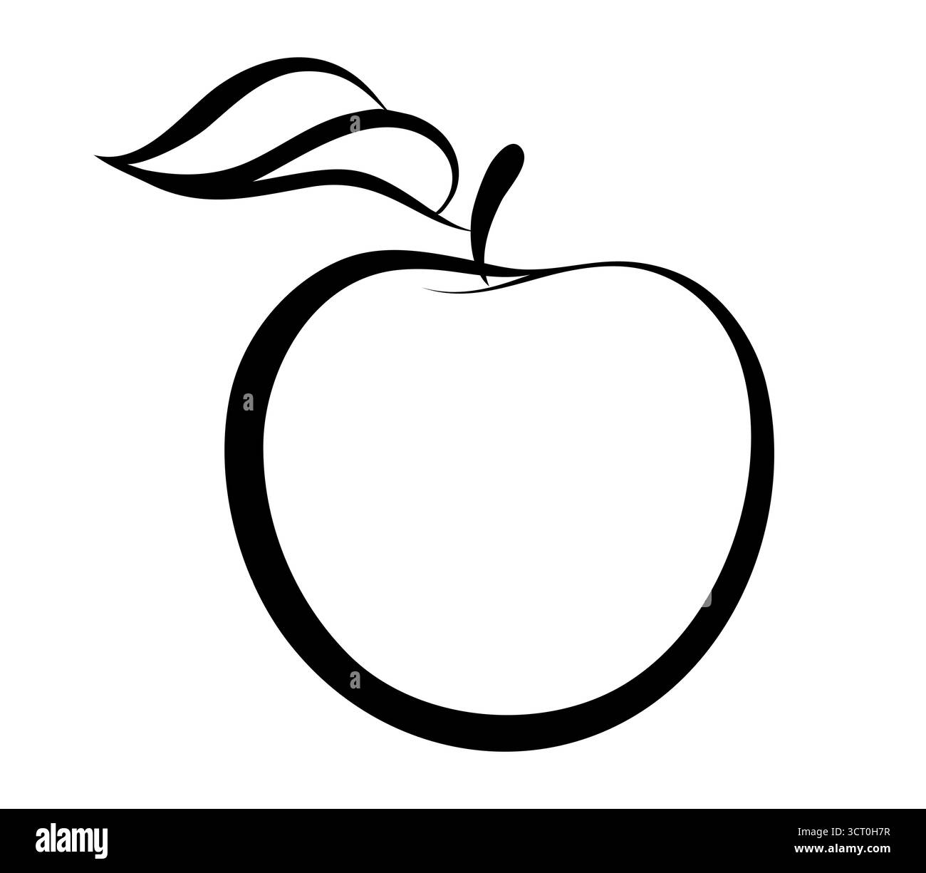 Vector monochrome illustration of apple logo Stock Vector Image & Art ...