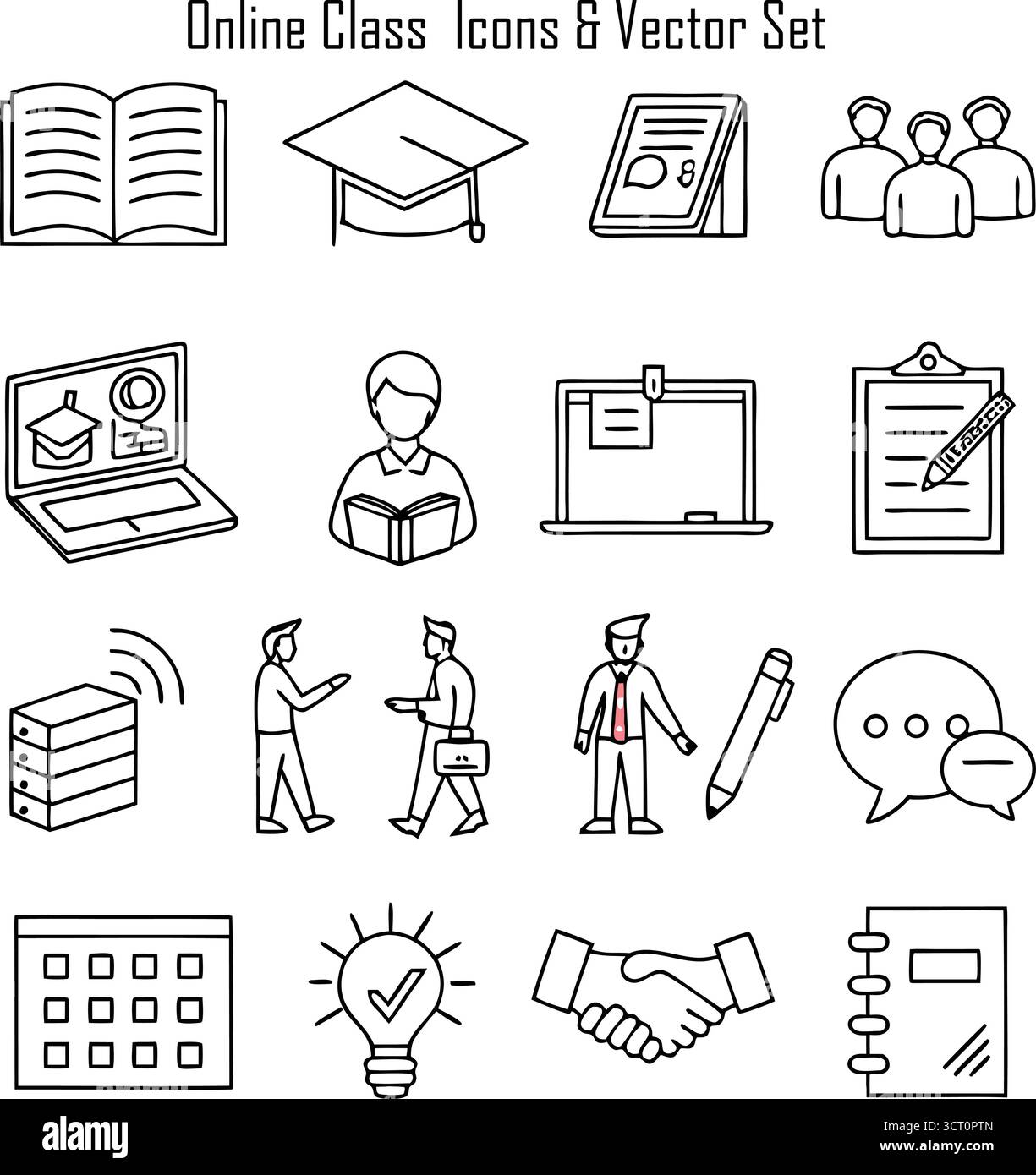 Online class concept with digital learning, virtual classroom, remote ...