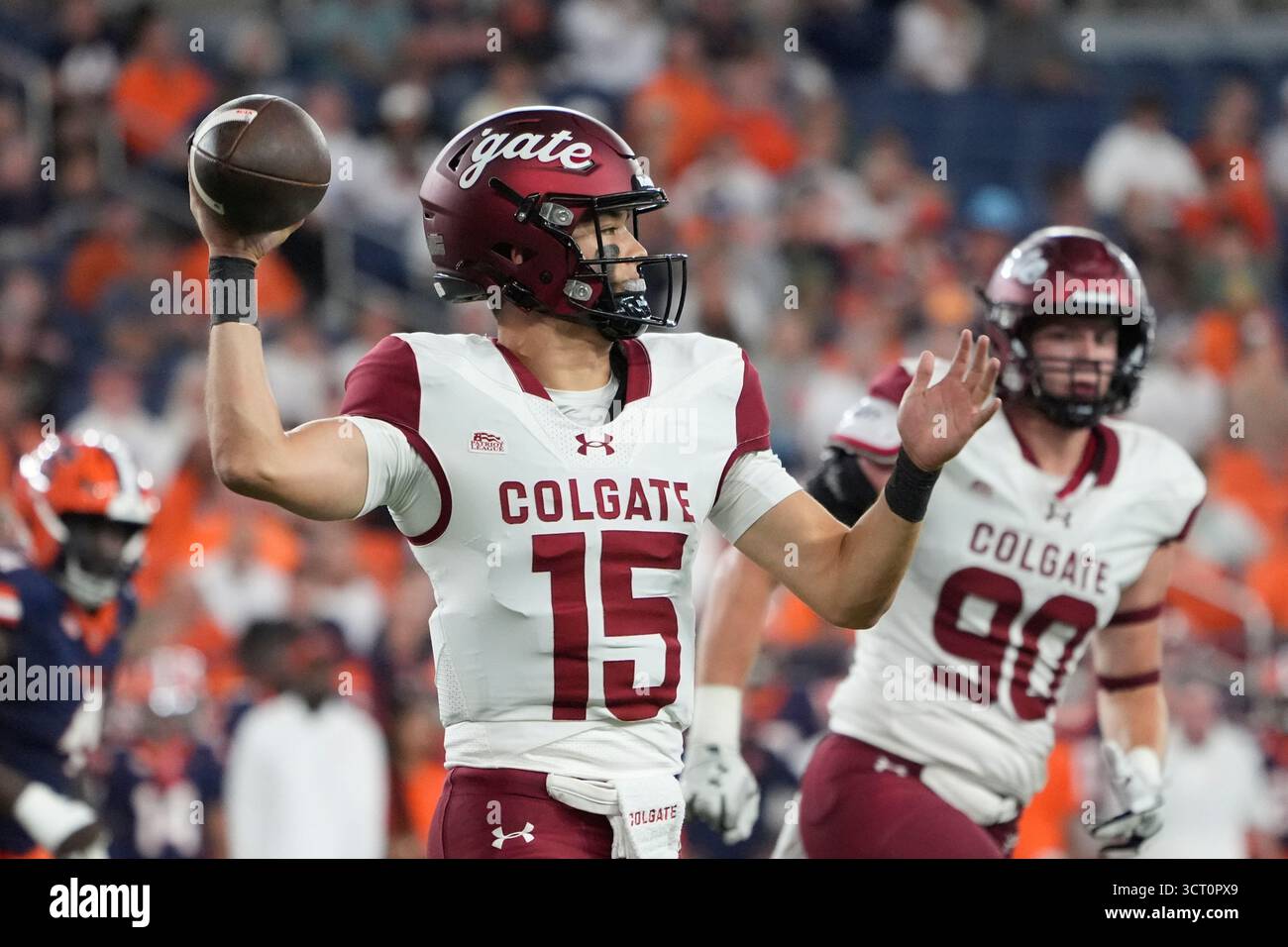 SYRACUSE, NY - SEPTEMBER 12: Colgate Raiders Quarterback Jake Stearney ...