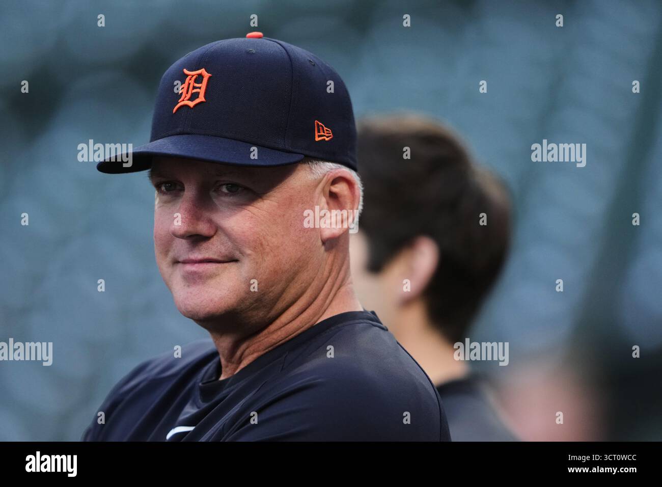 Detroit Tigers manager A.J. Hinch watches batting practice, Friday, Oct ...