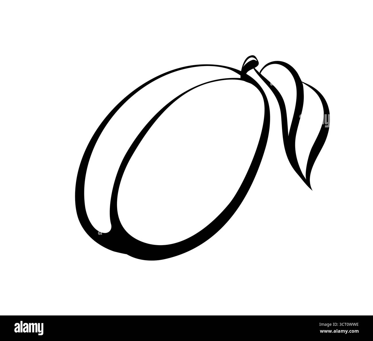 Vector monochrome illustration of plum logo Stock Vector Image & Art ...