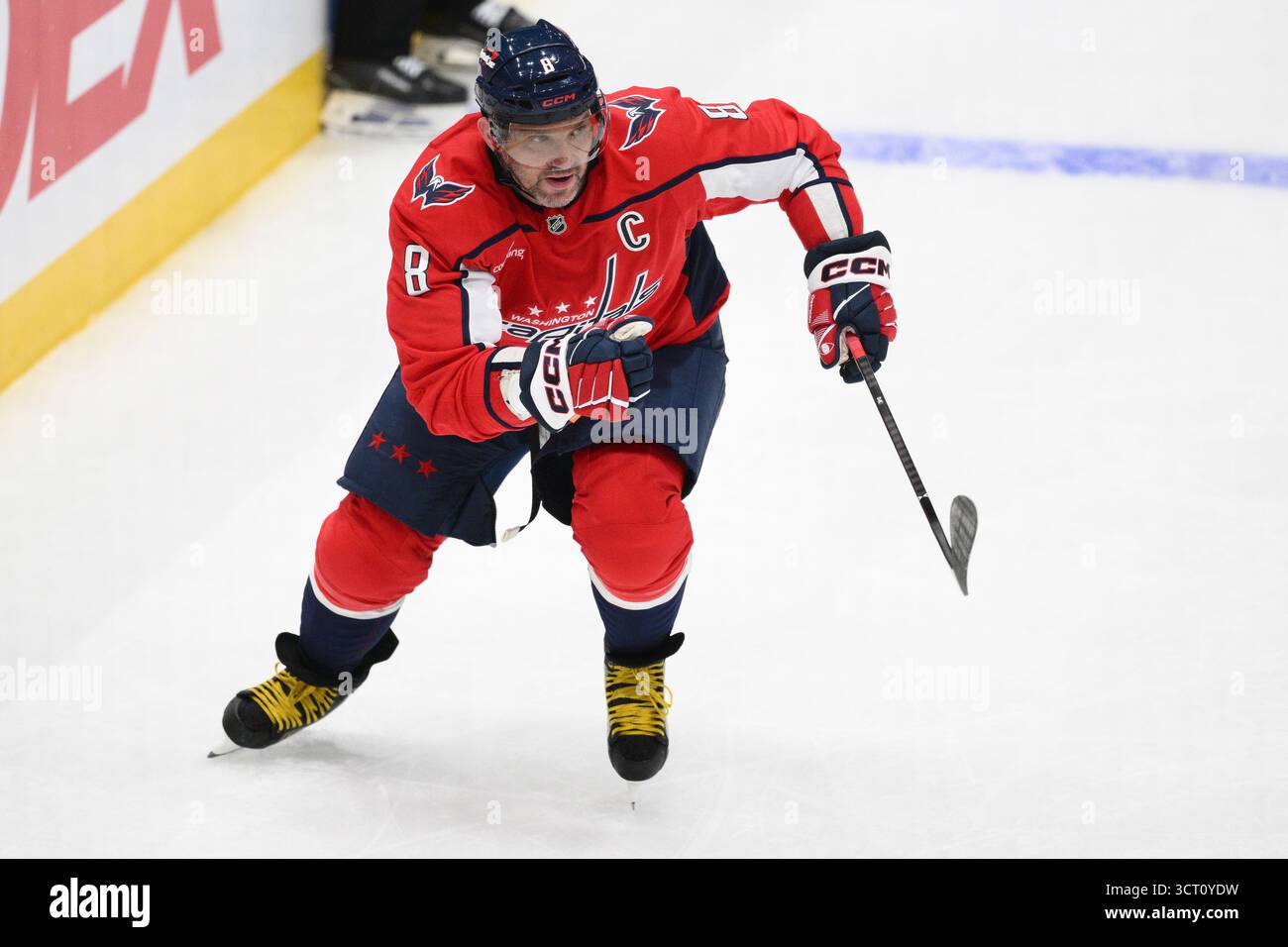 Washington Capitals left wing Alex Ovechkin (8) in action during the ...