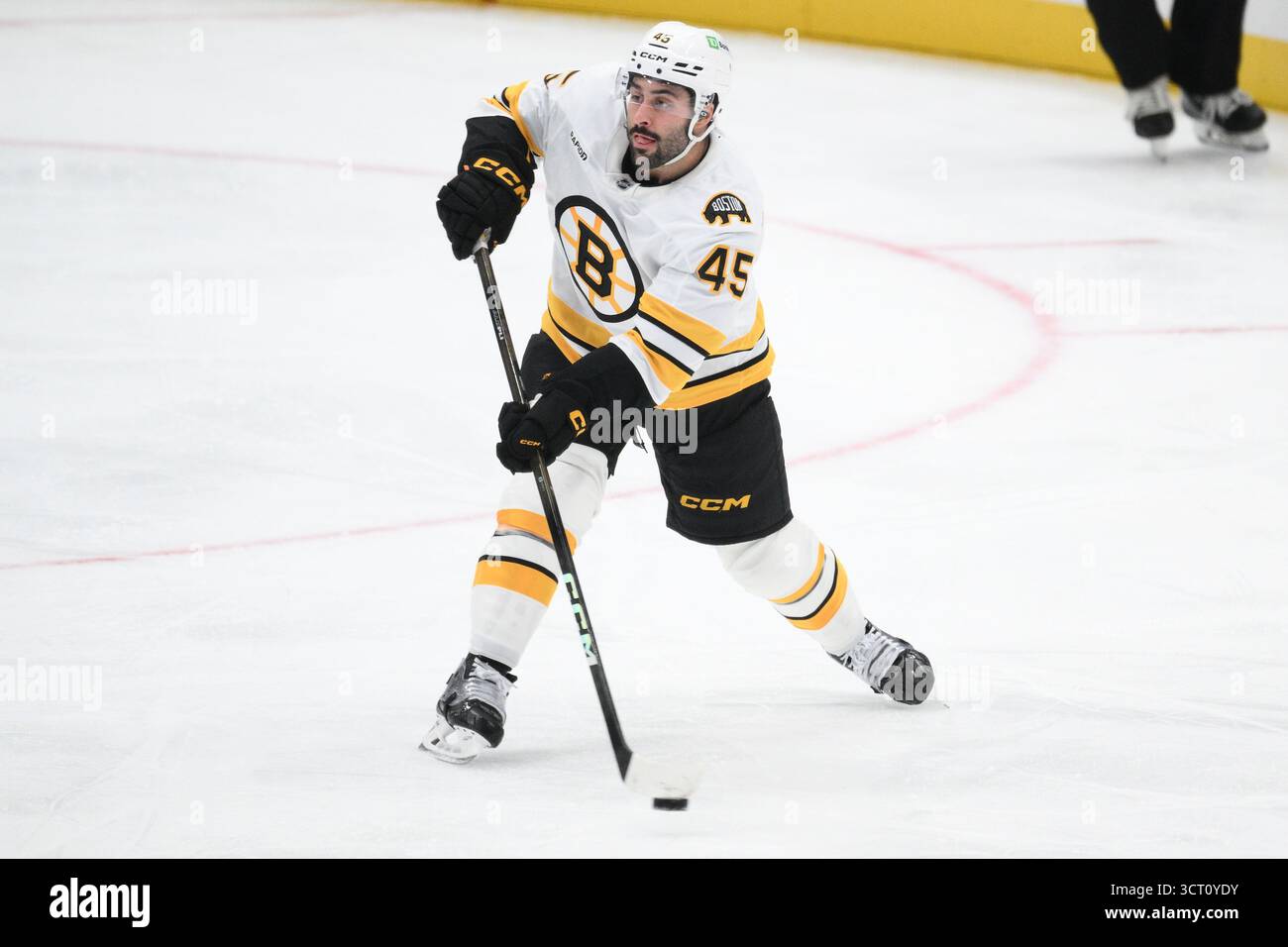 Boston Bruins defenseman Jonathan Aspirot (45) in action during the ...