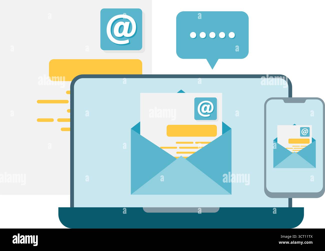 Envelope email desktop computer Stock Vector Images - Alamy