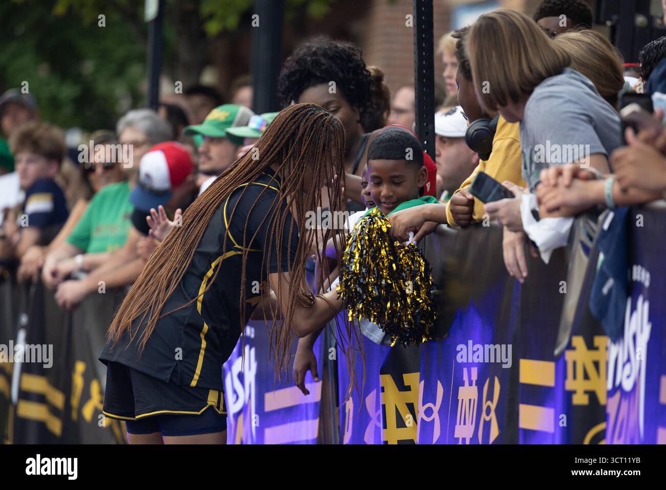 October 03, 2025: Notre Dame guard Hannah Hidalgo (3) signs autographs during Notre Dame Irish ...