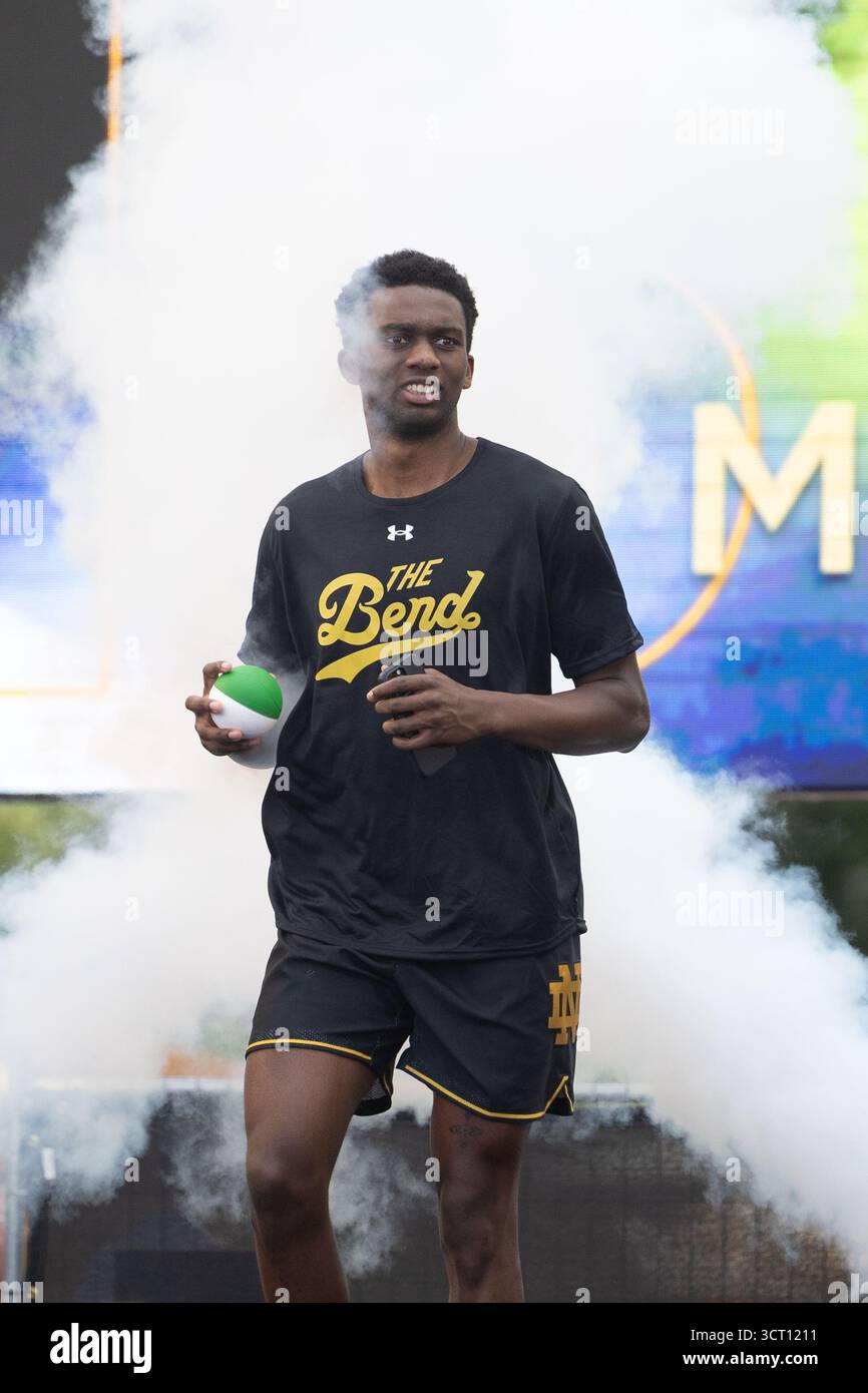 October 03, 2025: Notre Dame guard Sir Mohammed (13) during Notre Dame Irish Jam at Eddy Street ...