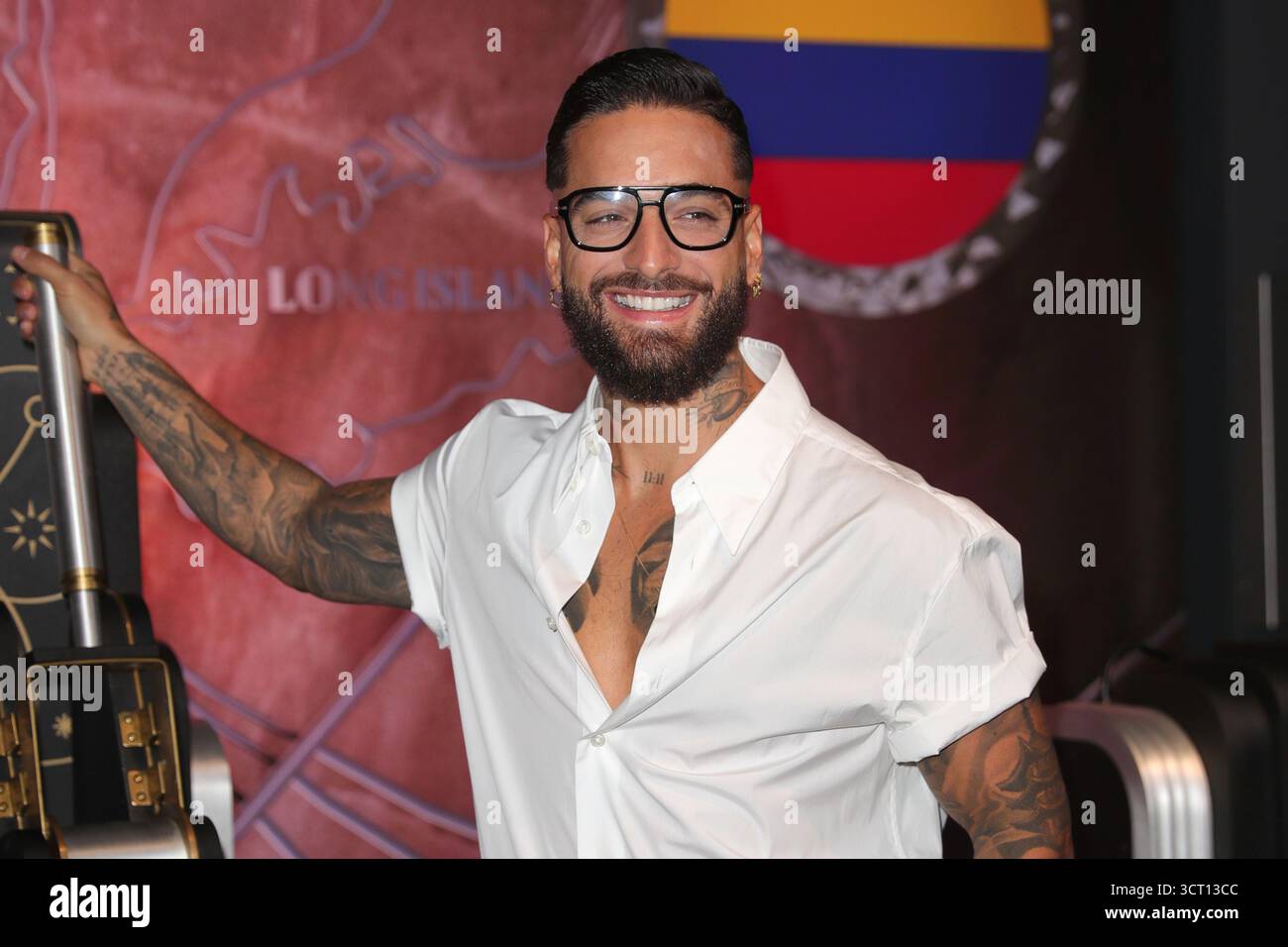 NEW YORK, NEW YORK – OCTOBER 03: Colombian superstar Maluma lights the ...
