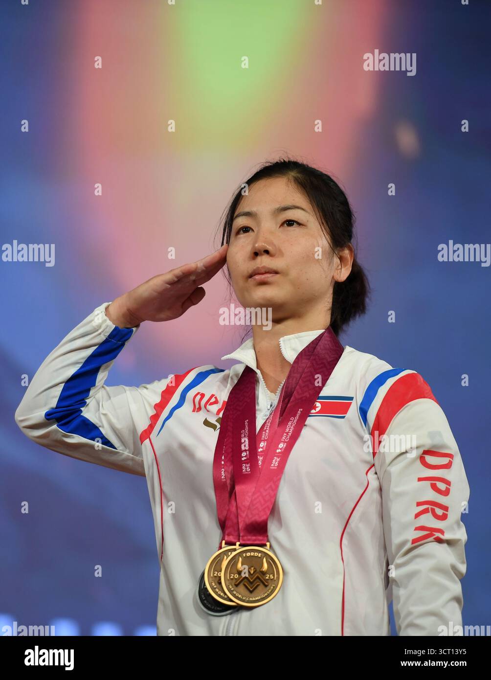 Forde, Norway. 3rd Oct, 2025. Total gold medalist Kang Hyon Gyong of ...