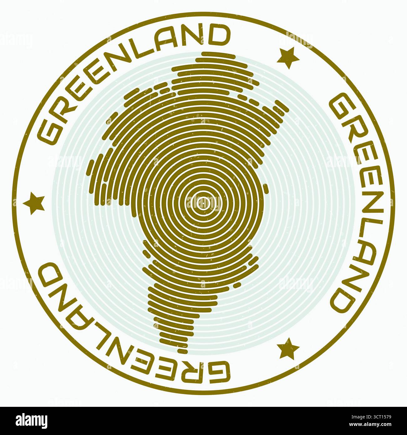 Greenland map with round title. Country shape rings. Greenland text ...
