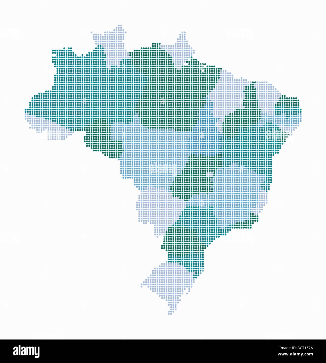 Brazil dotted map. Digital style map of the country on white background ...