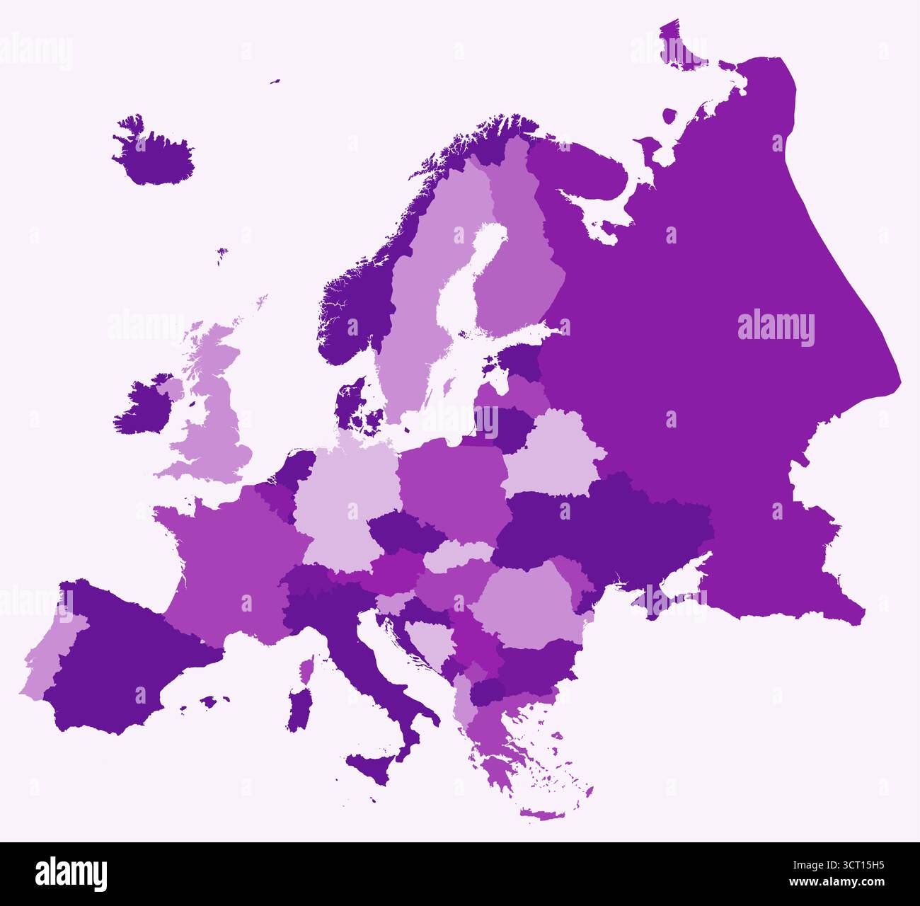 Map of Europe with countries. Just a simple continent border map with ...